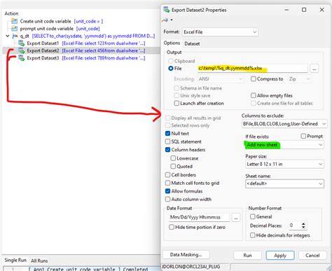 Export Dataset To Excel File With Multiple Tabs Toad For Oracle