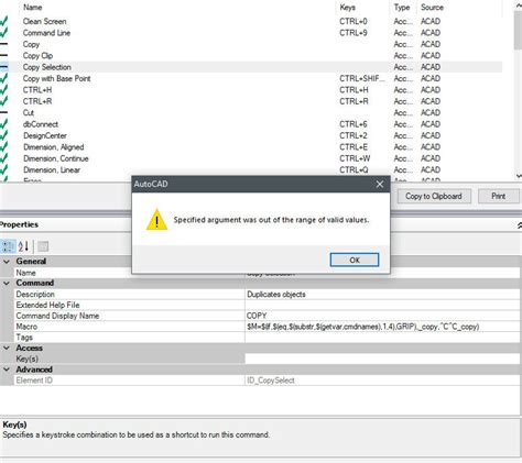 Error While Defining A Keyboard Shortcut Autocad 2d Drafting Object