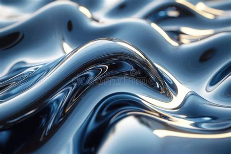 Liquid Metal Surface Rippling With Dynamic Waves And Reflections