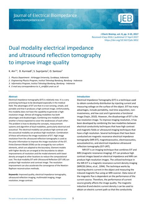 Pdf Dual Modality Electrical Impedance And Ultrasound Reflection Tomography To Improve Image