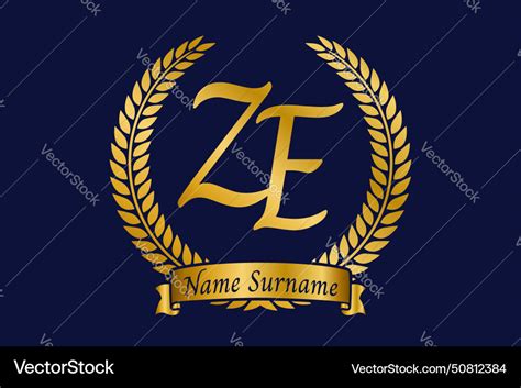 Initial Letter Z And E Ze Monogram Logo Design Vector Image