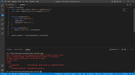 Gulp I Am Trying To Use The Gulpfilejs To Convert The Sass File To