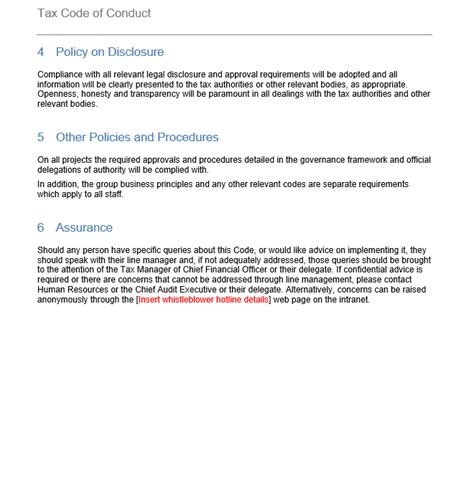 Tax Code Of Conduct Grcready