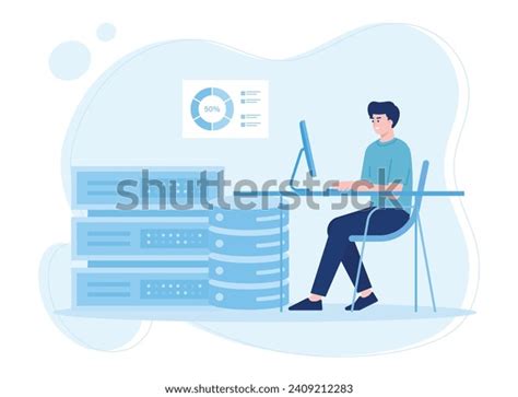 Bigdata Storage Capacity Analysis Trending Concept Stock Vector