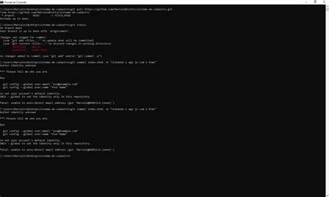 Author Identity Unknown Não Estou Conseguindo Mandar As Informações Git E Github