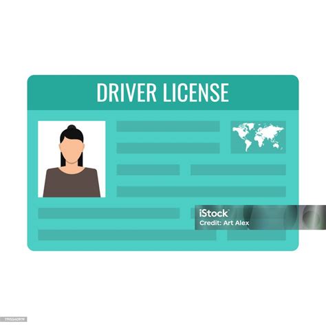 여성 사진과 함께 자동차 운전 면허증 신분증 흰색 배경에 격리 된 Id 카드 벡터 그림입니다 0명에 대한 스톡 벡터 아트 및 기타 이미지 Istock