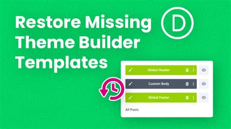 How To Restore Missing Divi Theme Builder Templates Tutorial By Pee Aye Creative