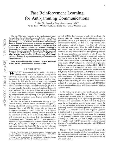 Fast Reinforcement Learning For Anti Jamming Communications Deepai