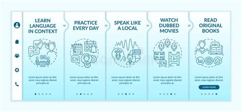 Foreign Learning Language Advices Onboarding Vector Template Stock Vector Illustration Of