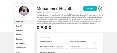 Mohammed Huzaifa Online Resume Craftmycv