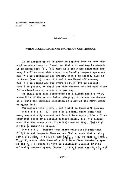 pdf when closed maps are proper or continuous