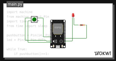 Pushbutton Led Wokwi Esp32 Stm32 Arduino Simulator