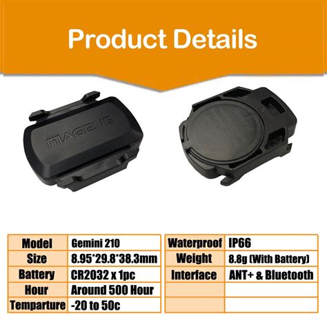 Magene Gemini210 Bluetooth Speed Sensor Long Work Grandado