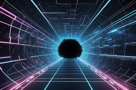 Premium Photo 3d Illustration Flying Through Digital Data Tunnel Made