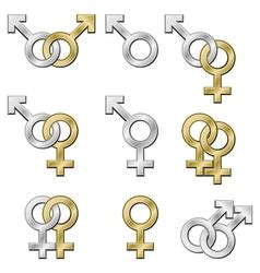 Gender Differences Caricature Man And Woman Vector Image
