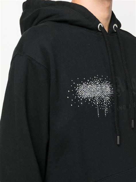 Palm Angels Rhinestone Sprayed Hoodie Palm Angels
