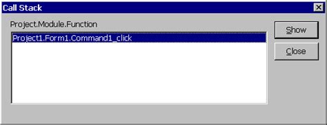 The Call Stack Window Debugging Vb 6 Tutorial Developer Fusion