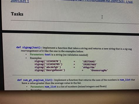 Answered Def Zigzagtext Implement A Function Bartleby