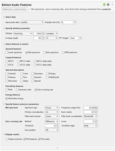 Extract Audio Features Streamline Audio Feature Extraction In The Live Editor Matlab