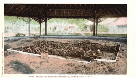 Vintage Postcard Model Of Modern Jerusalem Ocean Grove New Jersey