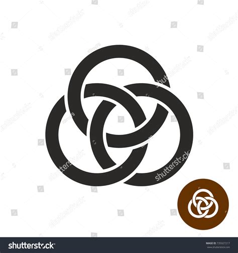 Three Interlocking Rings Simple Black Silhouette Stock Vector Royalty Free 735927217