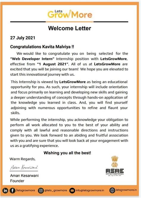 Kavita Malviya On Linkedin Webdevelopment Intern Letsgrowmore