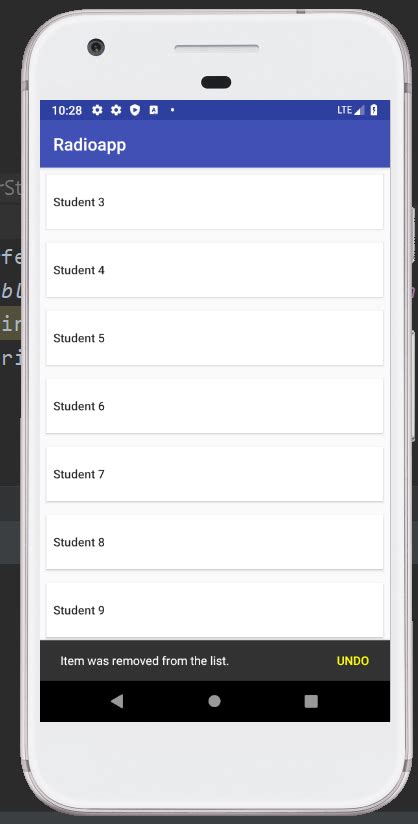 Android Swipe To Delete Recyclerview Items With Undo W3schools