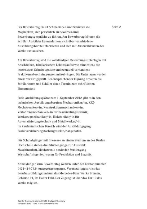 Bewerbungstipps Daimler