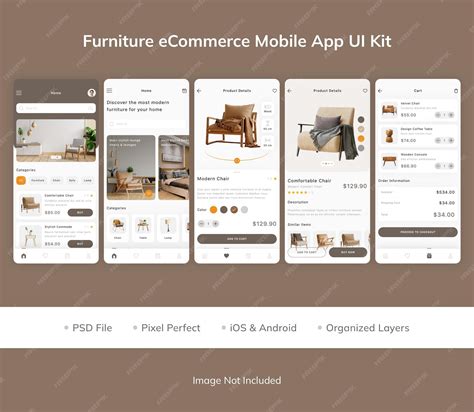 Premium Psd Furniture Ecommerce Mobile App Ui Kit