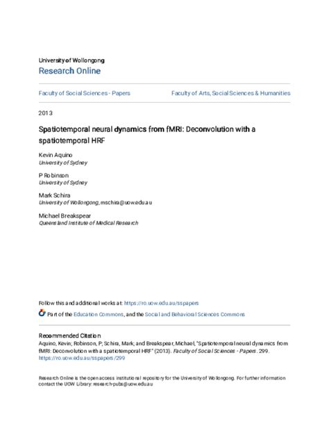 Pdf Spatiotemporal Neural Dynamics From Fmri Deconvolution With A