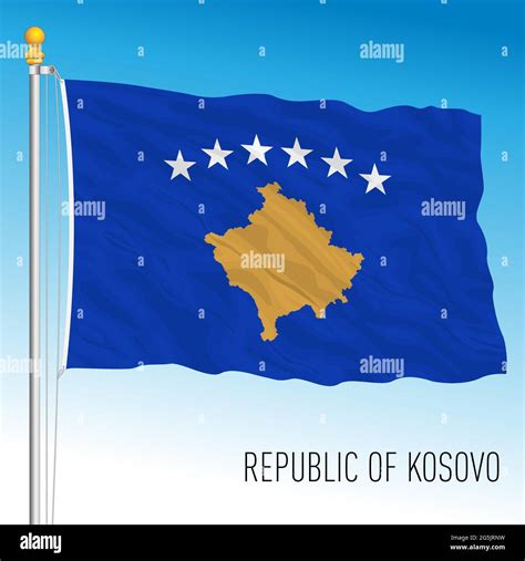 Kosovo Official National Flag European Country Vector Illustration