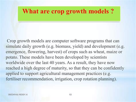 Crop Modeling Types Of Crop Growth Models In Agriculture Pptx
