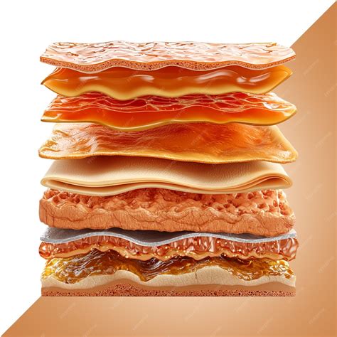 Cross Section Of A Layered Caramel Dessert Premium Ai Generated Psd