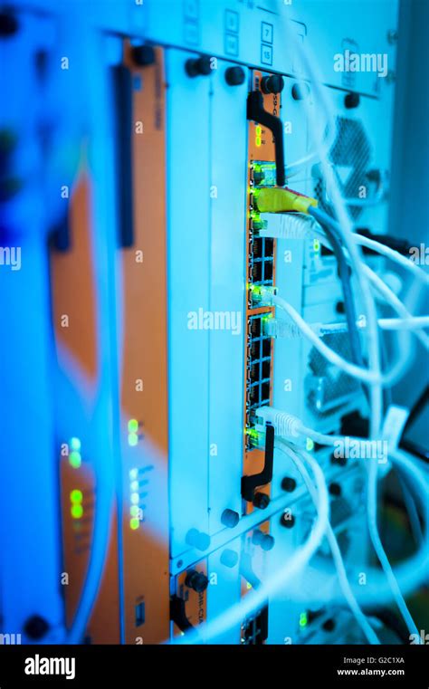 Core Switch Technology In Network Room Place Stock Photo Alamy