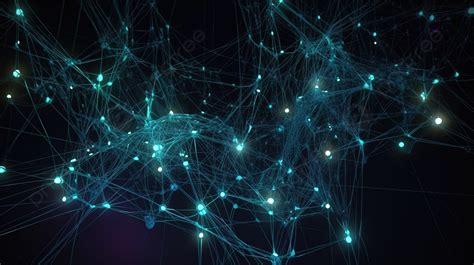 Futuristic Abstract Connection Lines And Glowing Dots In 3d Rendering