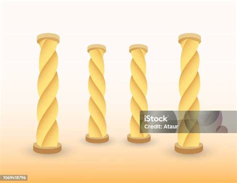 황금 기둥 또는 선사 시대 기간 벡터 일러스트 레이 션에 건물의 열 집합 3차원 형태에 대한 스톡 벡터 아트 및 기타 이미지 3차원 형태 개념 개념과 주제 Istock