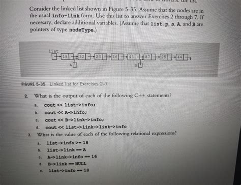 Solved Consider The Linked List Shown In Figure 5 35 Assume
