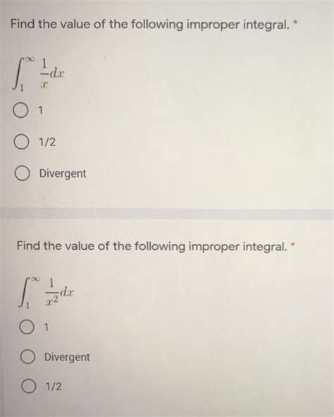 Solved Find The Value Of The Following Improper Integral Chegg