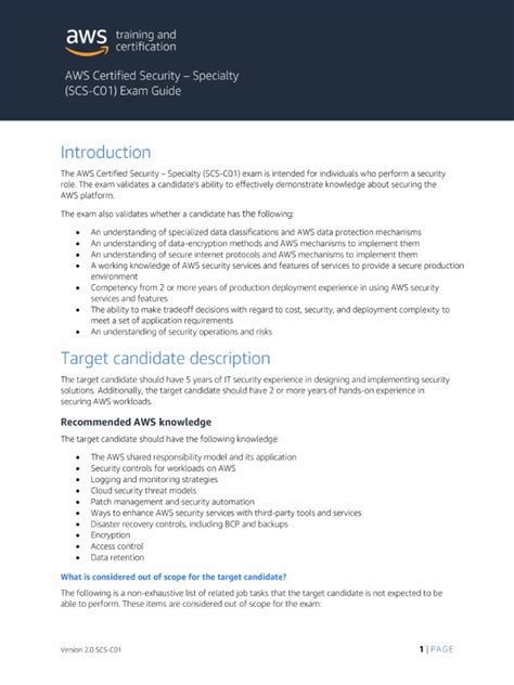 Aws Certified Security Specialty Exam Guide Pdf