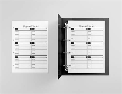 Password Tracker Printable Set Both Pages Mom Envy