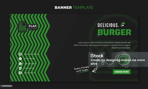 길거리 음식에 대한 간단한 패턴과 플랫 버거 디자인이 있는 검은색 배경의 배너 템플릿 Flyposting에 대한 스톡 벡터 아트