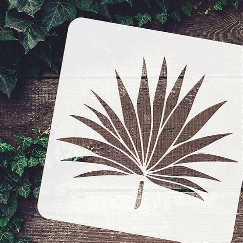 4 Pcs Tropical Leaf Stencils 2 Sizes Fern Leaf Stencil Template Plastic Palm Leaves Pattern