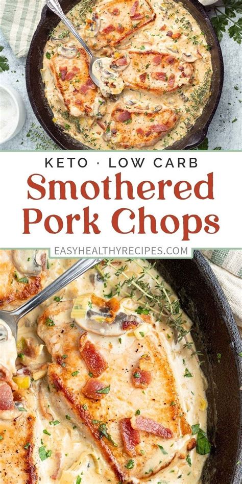 Creamy Smothered Pork Chops Keto Recipes Dinner Smothered Pork Chops