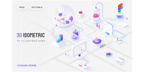 3d Isometric Illustrations Design Lab Figma