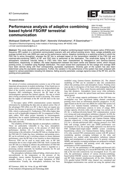 Performance Analysis Of Adaptive Combining Based Hybrid Fsorf