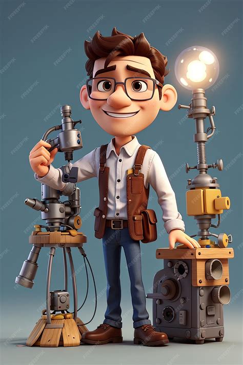 Premium Photo Inventor Cartoon Creative 3d Animation Illustration