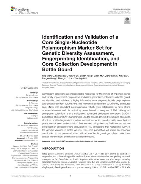 Pdf Identification And Validation Of A Core Single Nucleotide