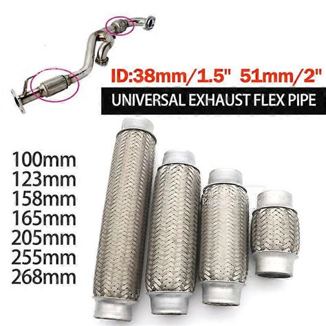 3851mm Stainless Steel Car Exhaust Flex Pipe Double Braided Flex