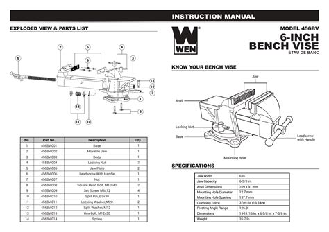 Bench Vice Assembly Drawing With Dimensions At Emma Ake Blog