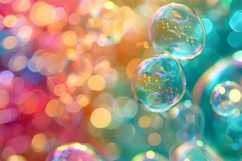 Premium Photo Simulating Realistic Colored Bubbles With Generative Ai